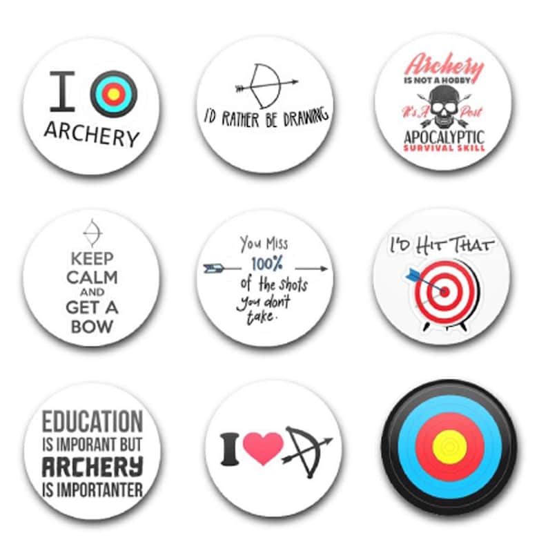 1" 25mm Button Badge X9 Archery - Etsy