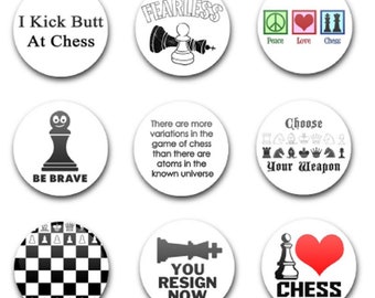 Chess Pieces Gold Set of 16 Pinbacks Buttons Badges 1 Inch - Etsy