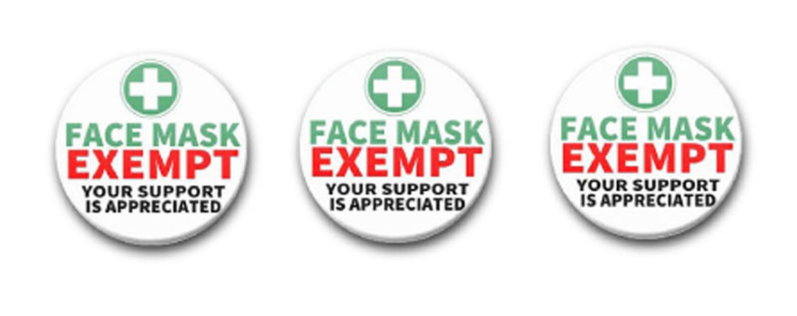 1 25mm Button Badge X3 Mask Exemption Set C - Etsy