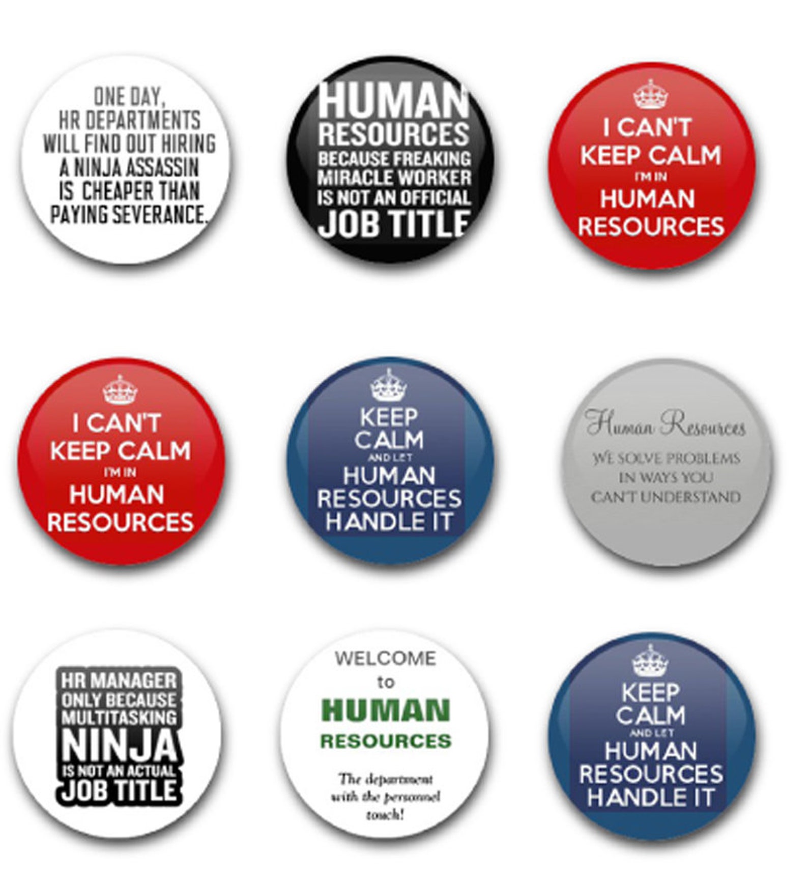 Badge bouton 1" 25 mm X9 Ressources humaines - Etsy France