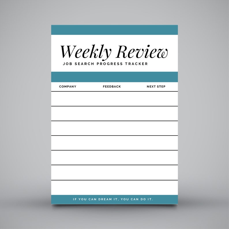 Weekly Job Search Progress Tracker Planner | Instant Download Printable ...