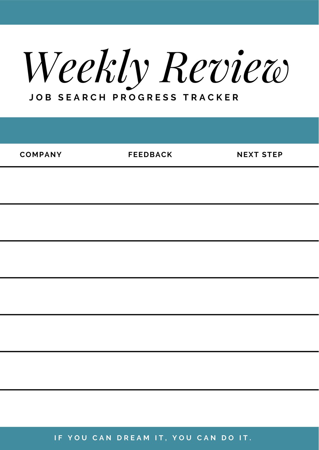 Weekly Job Search Progress Tracker Planner | Instant Download Printable ...