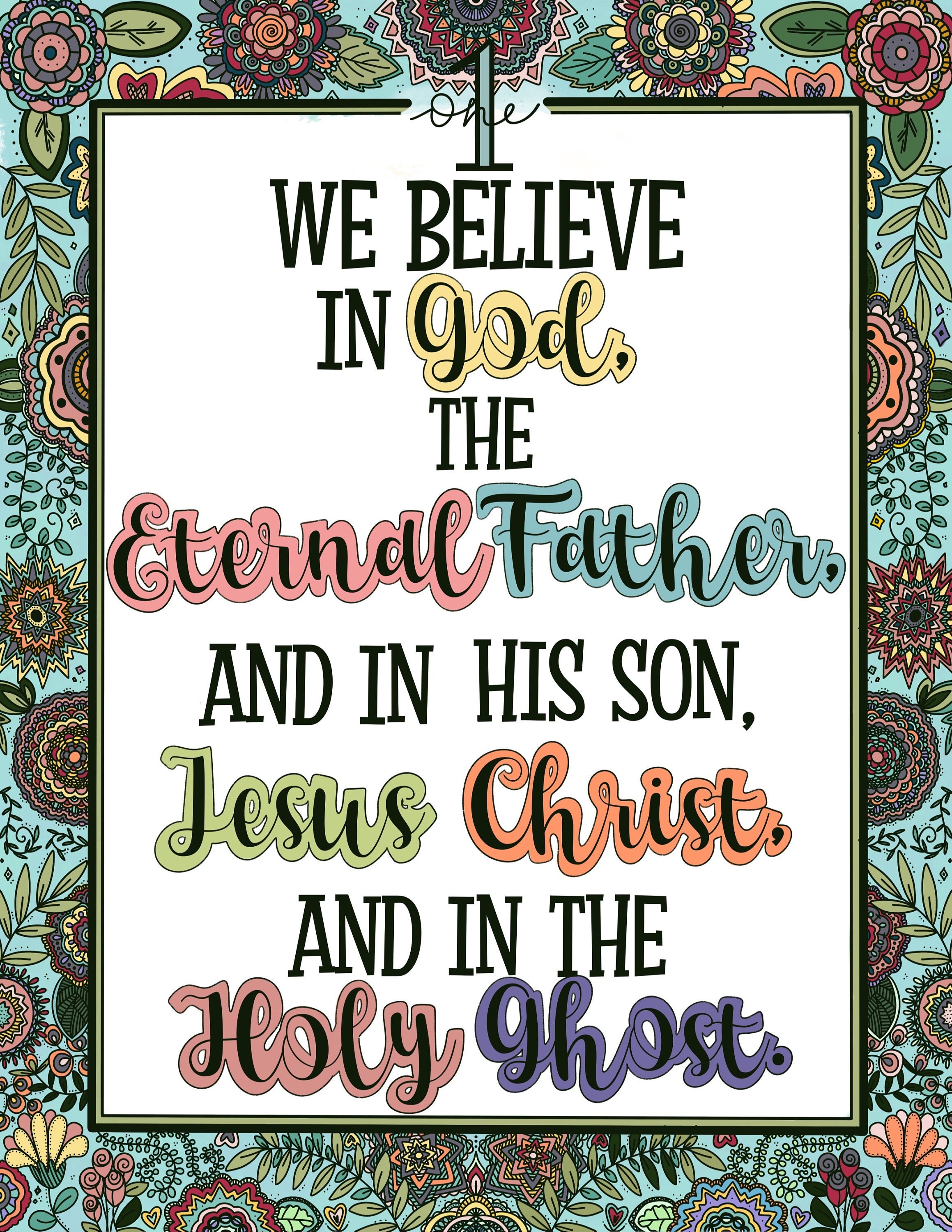 Articles of Faith Coloring Pages and Display Package - Digital Downloa ...