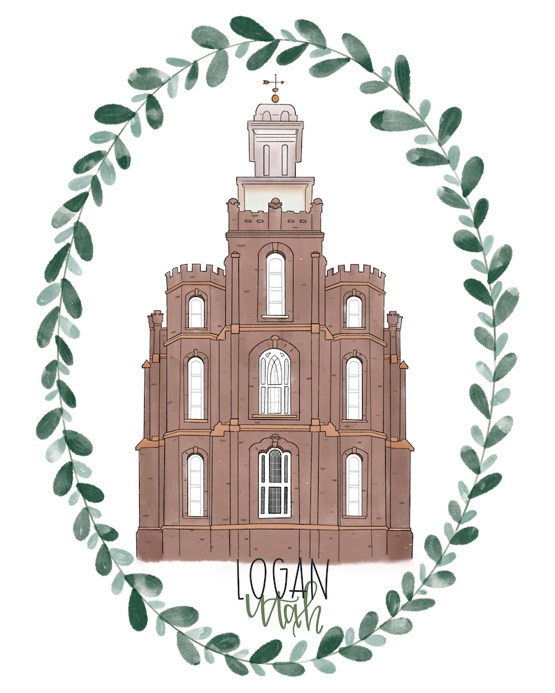 Logan Temple Watercolor Digital Download - Etsy