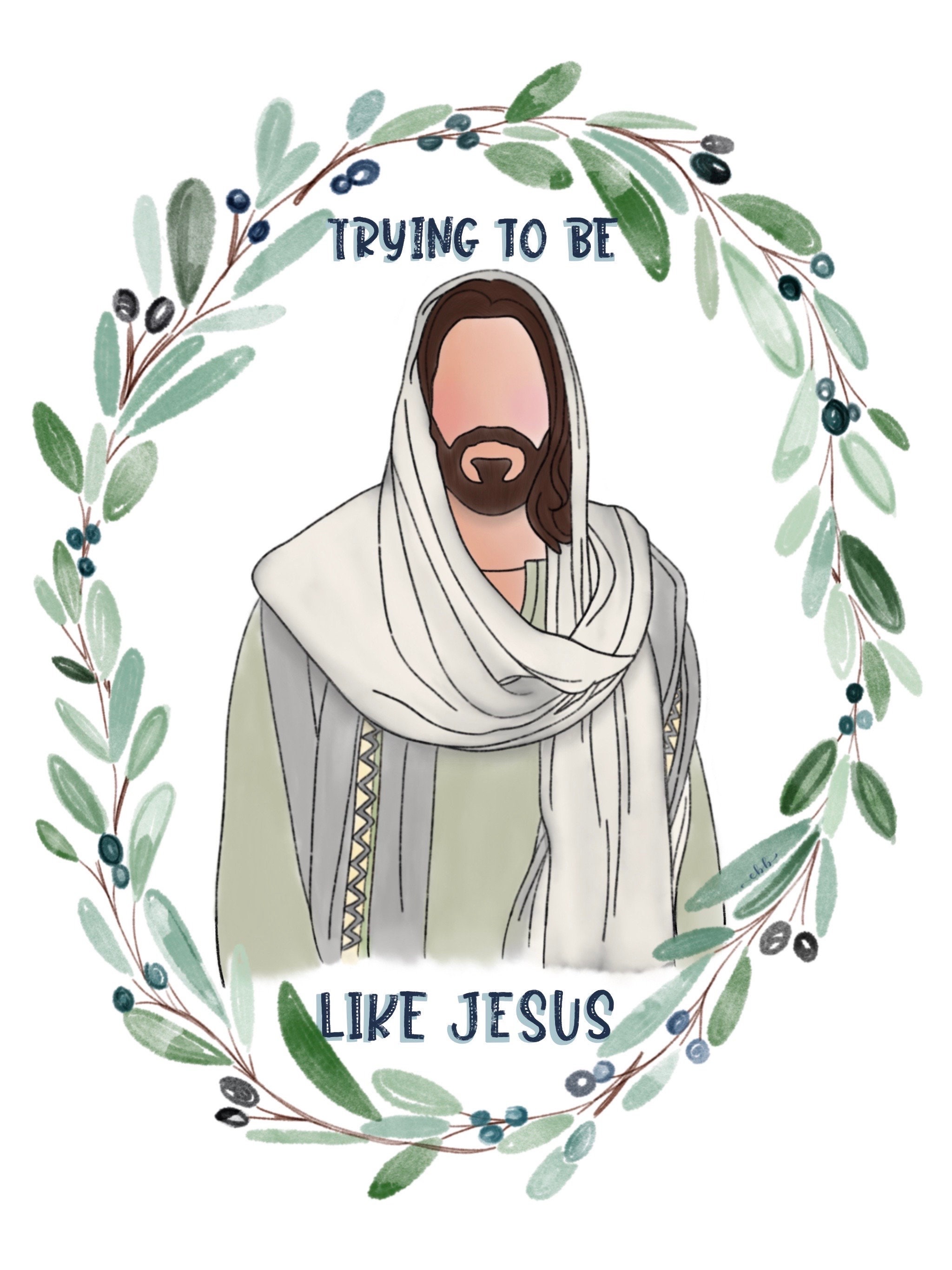 Christ Watercolor - Trying to Be Like Jesus - Etsy