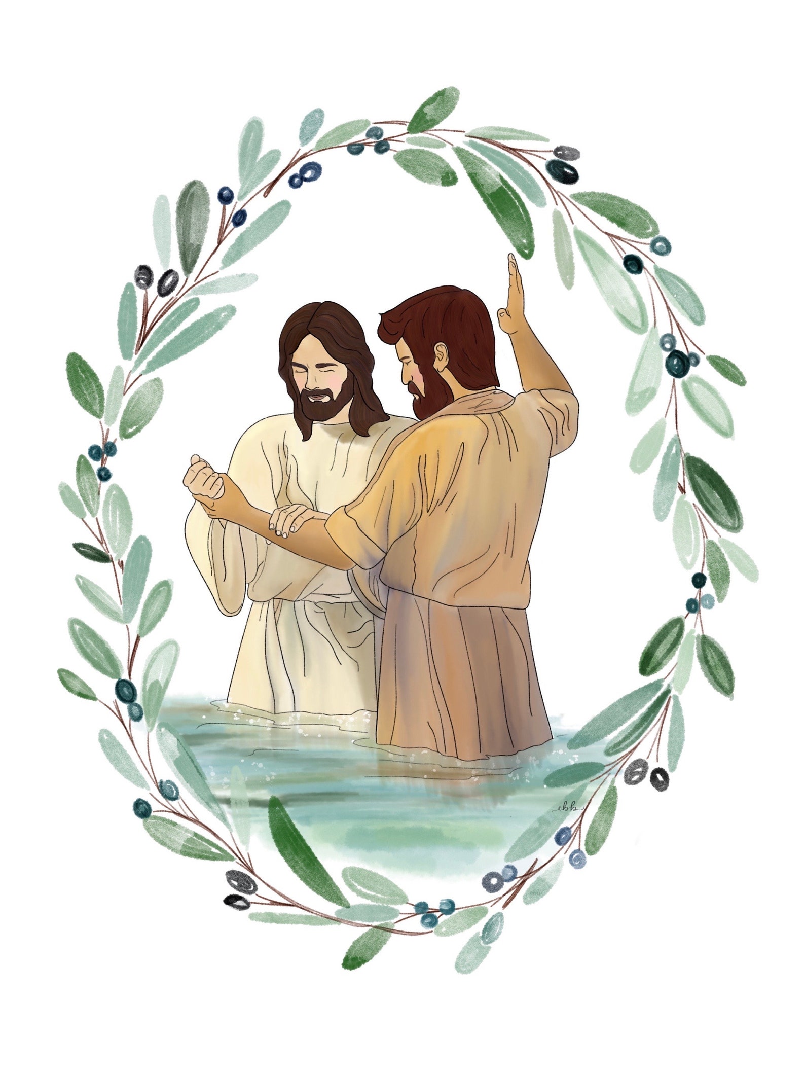 Baptism Watercolor - Etsy