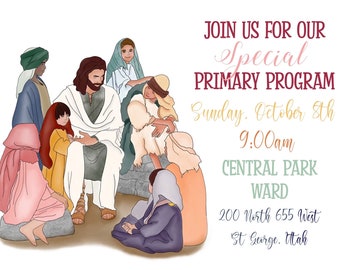 Primary Program Invitation | LDS Primary Program Invitation Template | LDS Primary Program ...