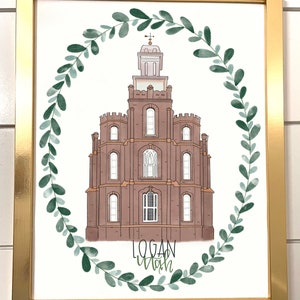 Logan Temple Watercolor Digital Download - Etsy