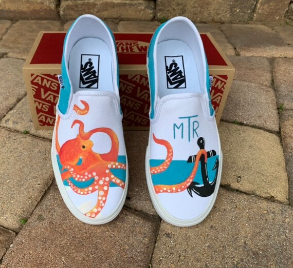 Octopus Custom Initial Shoes - Etsy