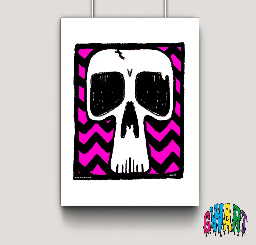 Skull, Skeleton, Retro, Pop Art, Halloween, Spooky, Monster, Fine Art ...
