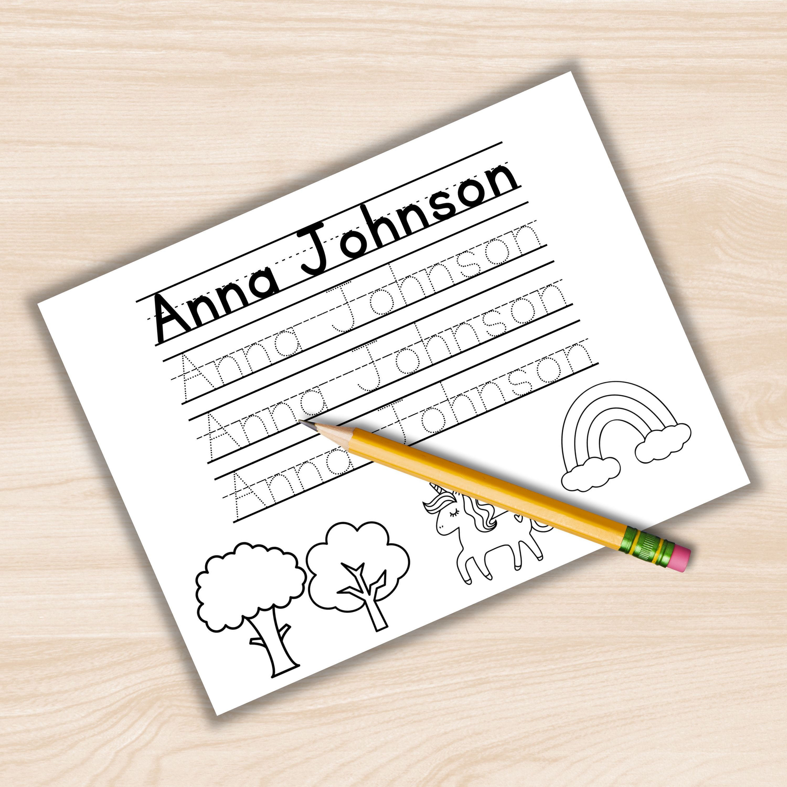 Editable Printable Name Tracing Sheet Handwriting Practice Worksheet ...