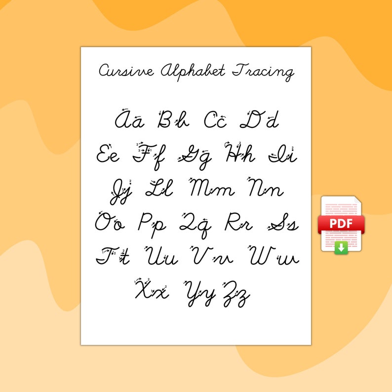 Cursive Alphabet Tracing Worksheet Cursive Handwriting Practice Cursive ...