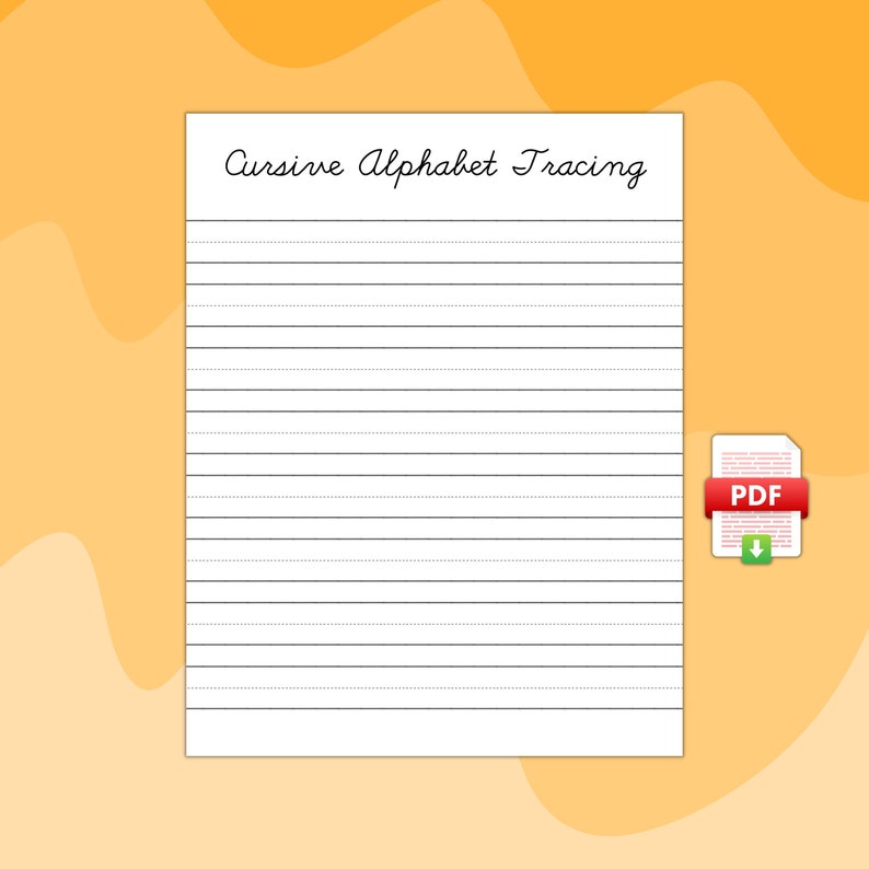 Cursive Alphabet Tracing Worksheet Cursive Handwriting Practice Cursive ...
