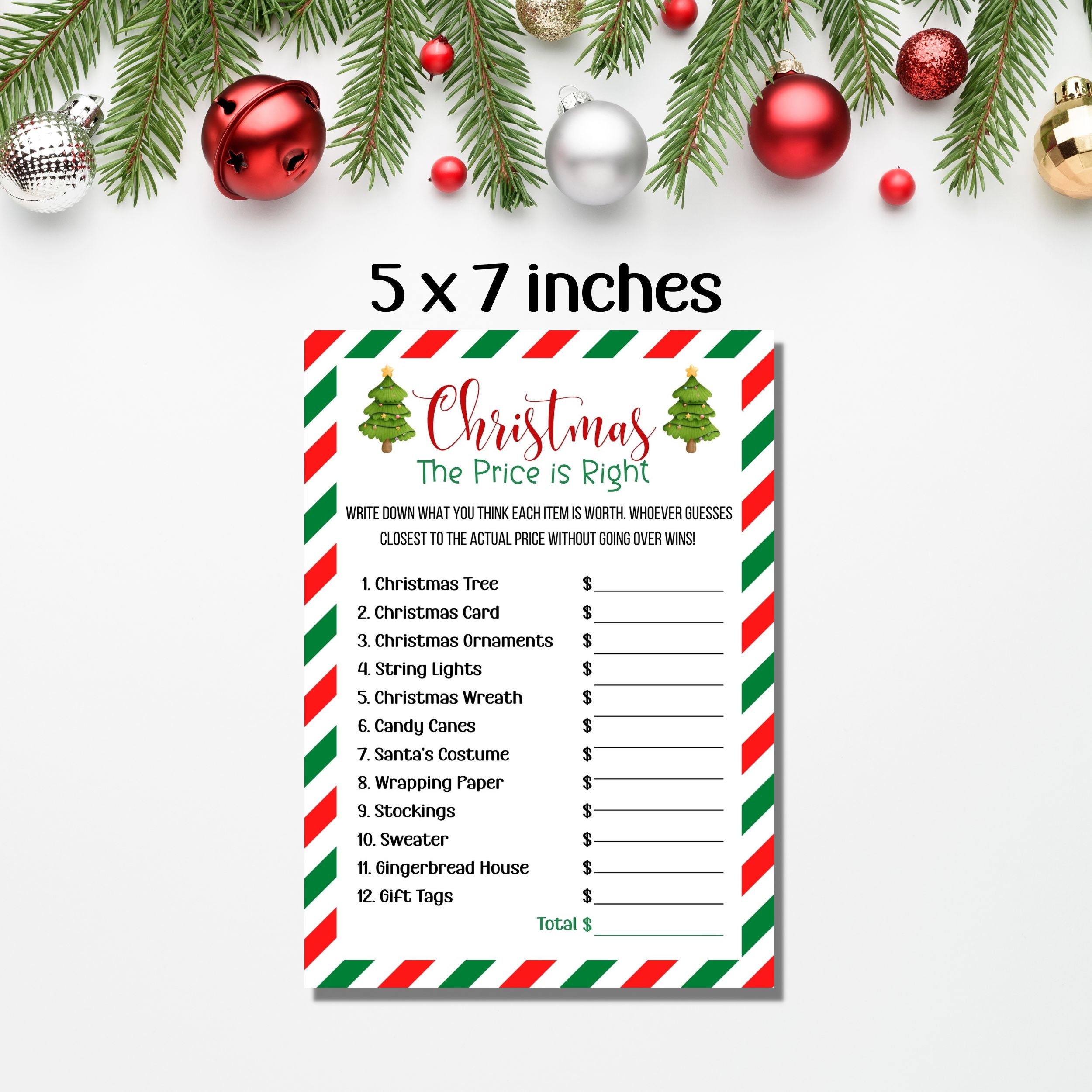 Christmas the Price is Right Game, Christmas Games, Guess the Price ...