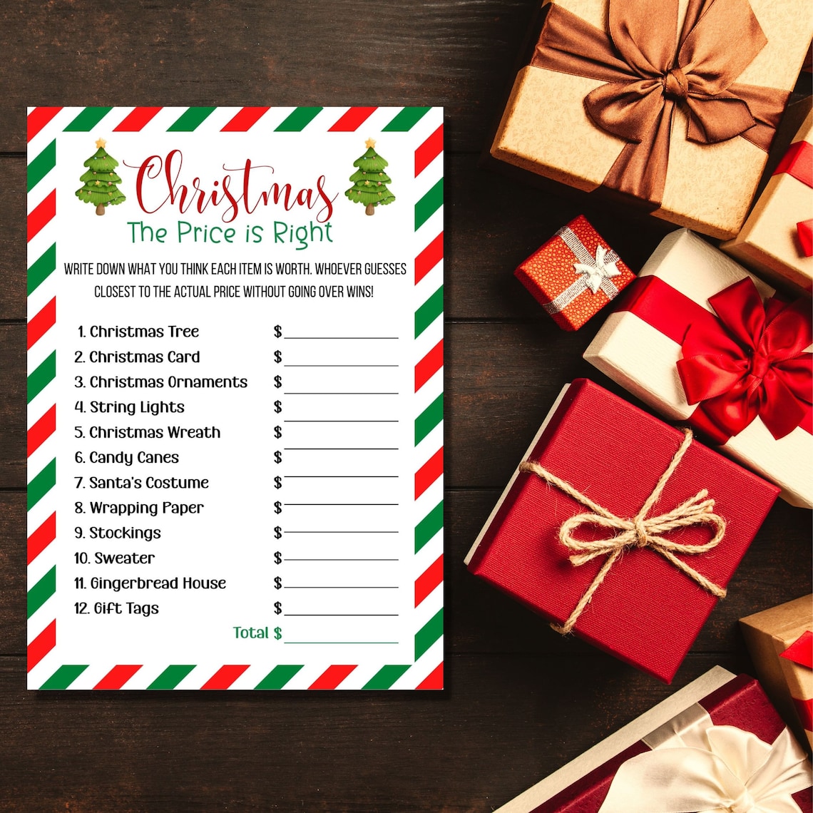 Christmas the Price is Right Game, Christmas Games, Guess the Price ...