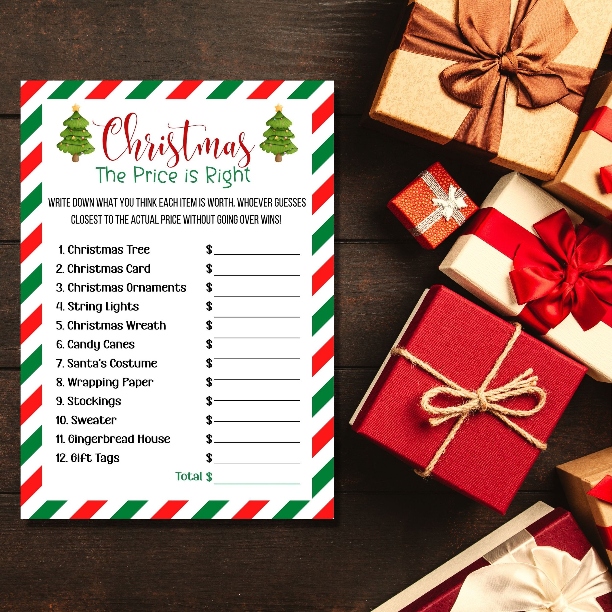 Christmas the Price is Right Game, Christmas Games, Guess the Price ...