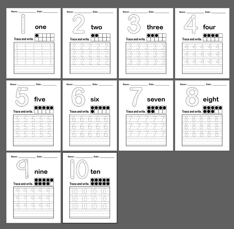 1 - 20 Number Tracing Worksheet for Home Schooling Tracing Numbers Kid ...