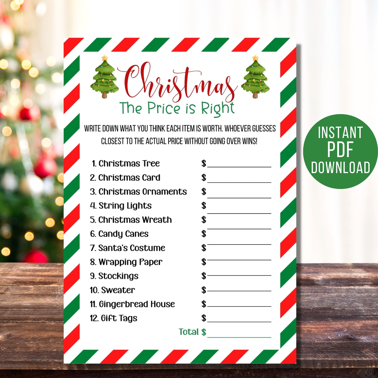 Christmas the Price is Right Game, Christmas Games, Guess the Price ...