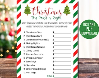 The Price is Right-christmas Game - Etsy