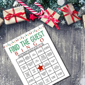 Christmas Human Bingo, Find the Guest Bingo Game, Christmas Party Games ...