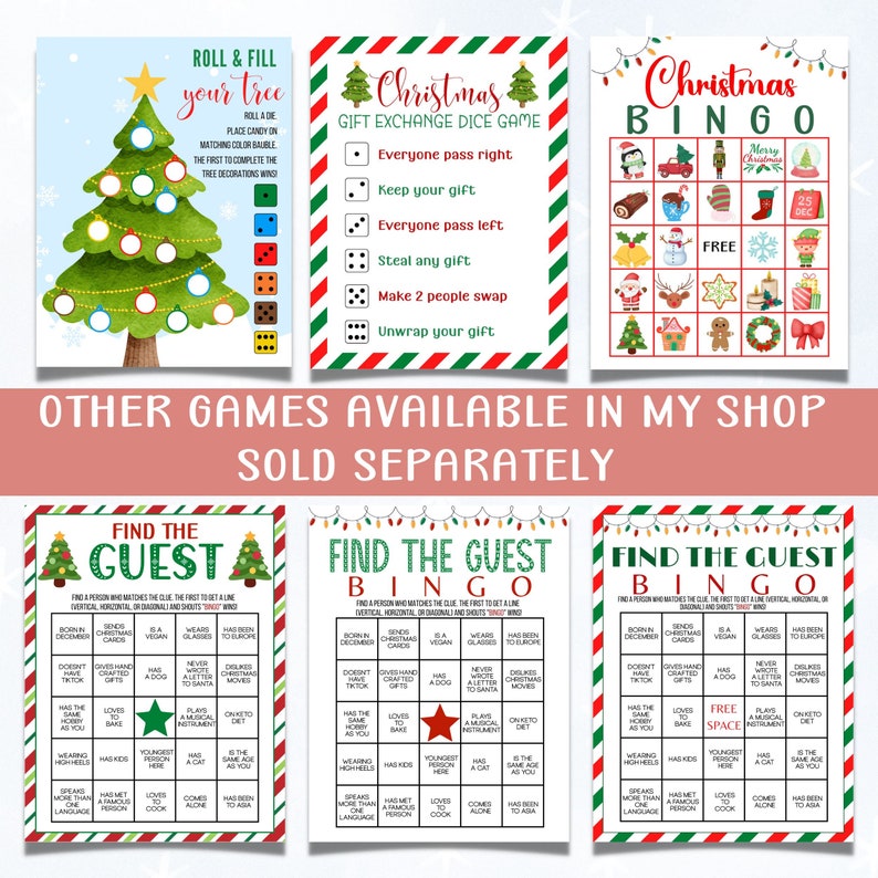 Christmas Gift Exchange Dice Game Holiday Gift Exchange Secret Santa ...