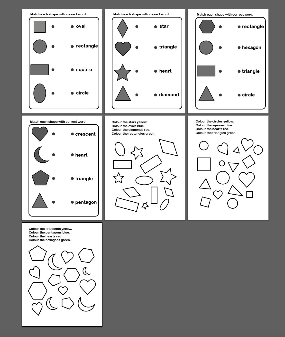 20 Pages of Shapes Worksheets Maths Worksheets Daycare Toddler and ...