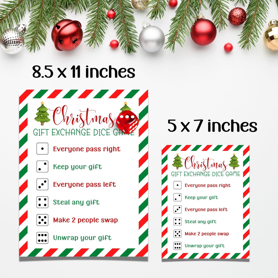 Christmas Gift Exchange Dice Game Holiday Gift Exchange Secret Santa ...