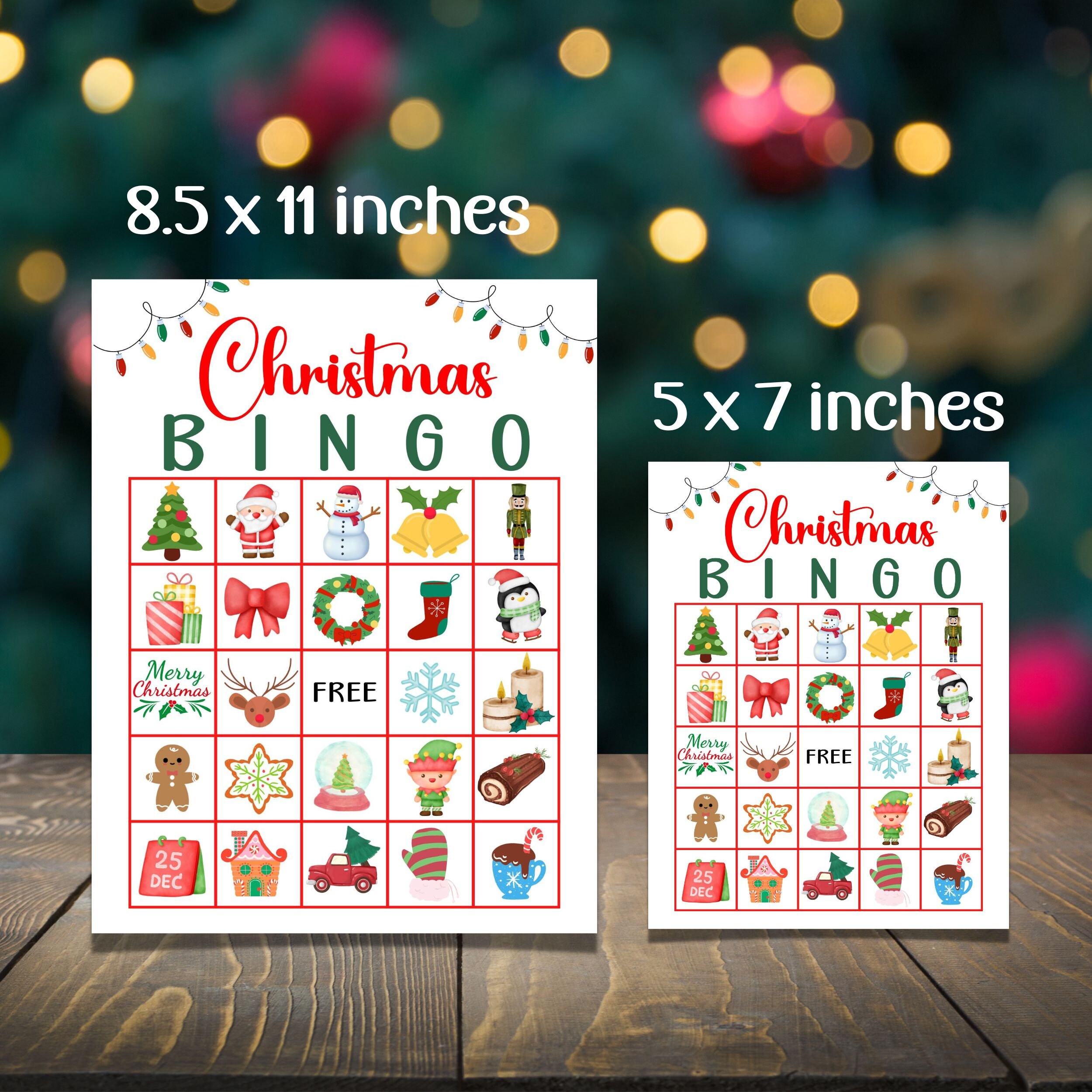 Christmas Bingo Game Christmas Party Game Activity With 40 Unique Cards ...