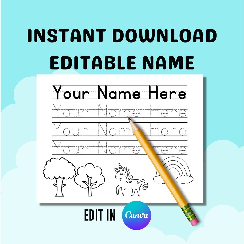 Editable Printable Name Tracing Sheet Handwriting Practice Worksheet ...