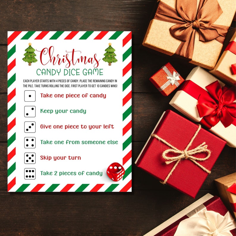 Christmas Candy Dice Game, Christmas Party Games for Kids, Kids Games ...