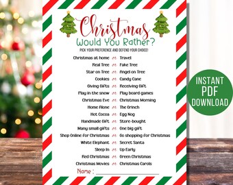 Christmas Would You Rather Game - Etsy