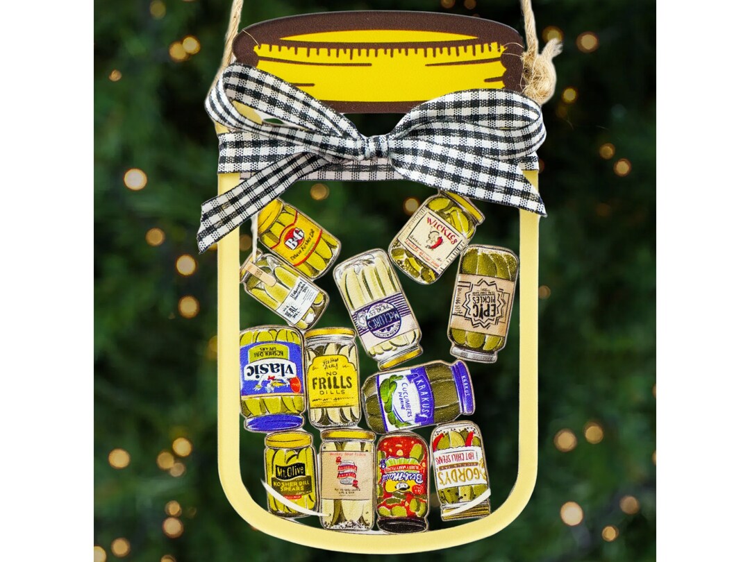 4-layer Christmas Pickle Ornament With 12 Cans, Food Ornaments, Pickle ...