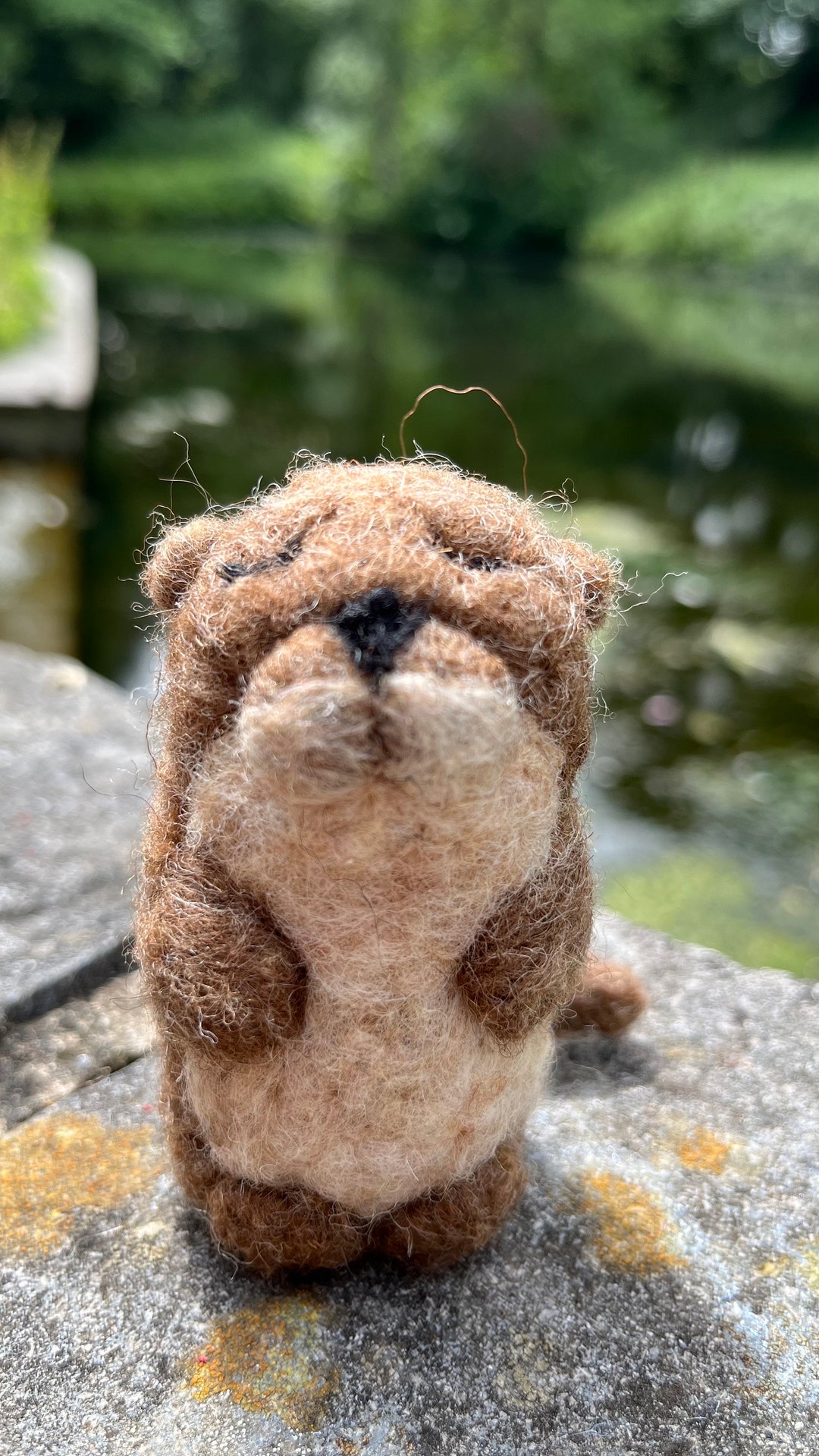 Handmade Wool Otter Add a Heart. Needle Felted Wool Decoration, New ...
