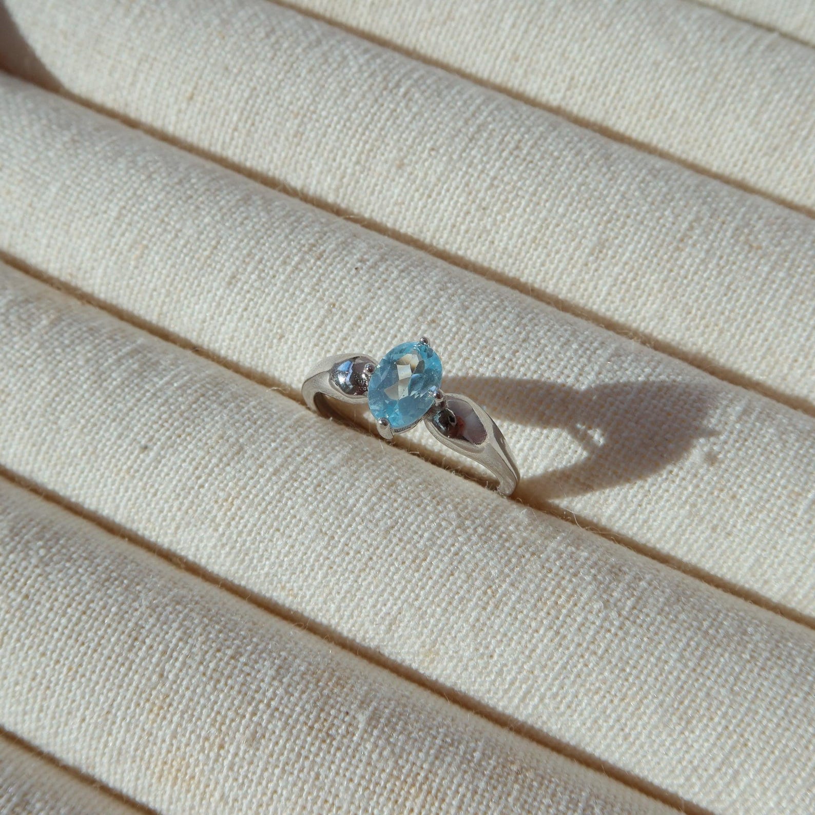 Blue Topaz Ring - Blue Gem Ring - Statement Silver Ring - Gift Fo Her ...