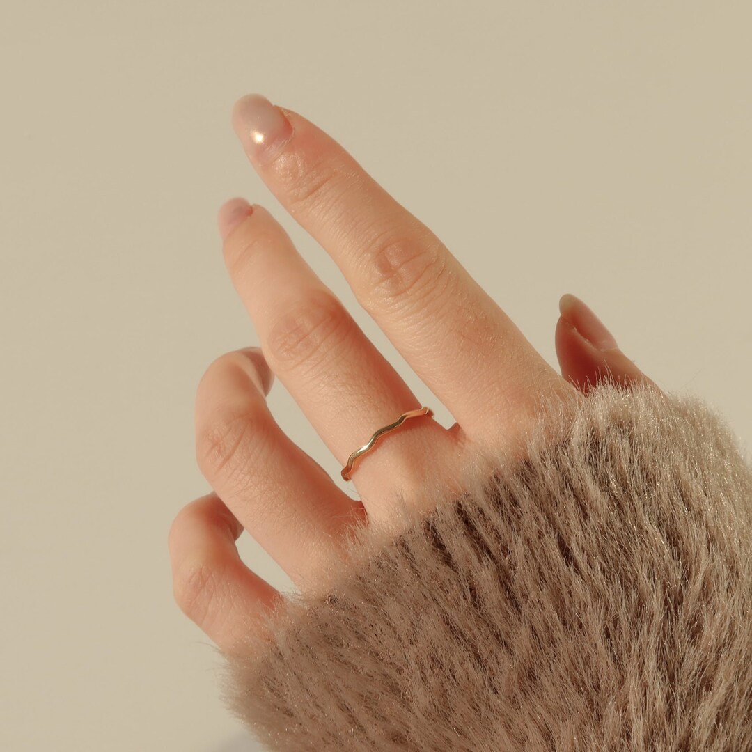Wavy Rings - 14k Gold Filled Rings - Stackable Rings - Gold Wave Rings - Dainty Gold Stackable ...