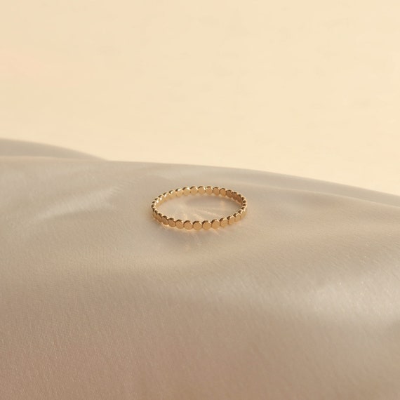 Mini Disc Ring 14k Gold Filed Ring Gold Stackable Ring - Etsy