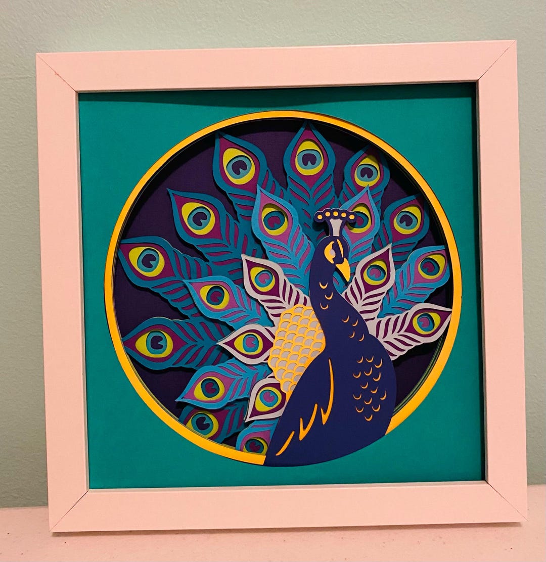 Peacock 3D Shadow Box - Etsy