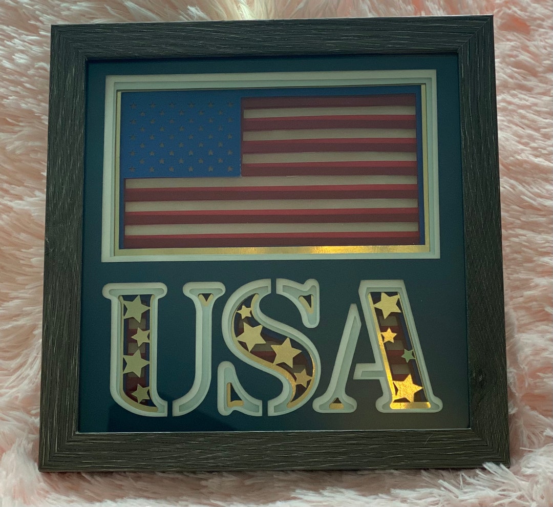 USA Shadow Box 3D Art - Etsy
