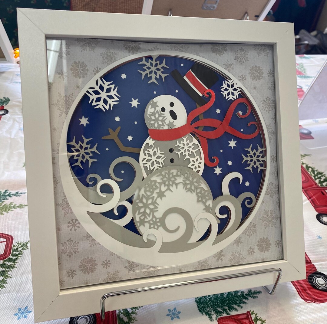 Snowman 3D Shadow Box - Etsy