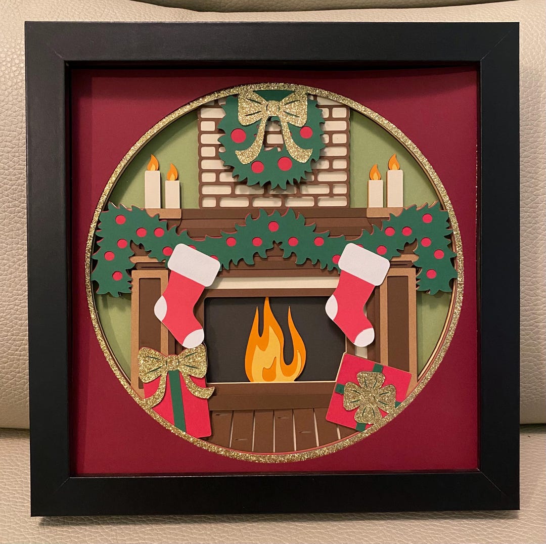 Christmas Mantle 3D Shadow Box - Etsy