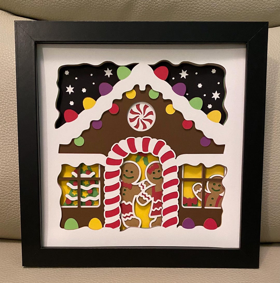 Gingerbread 3D Shadow Box - Etsy