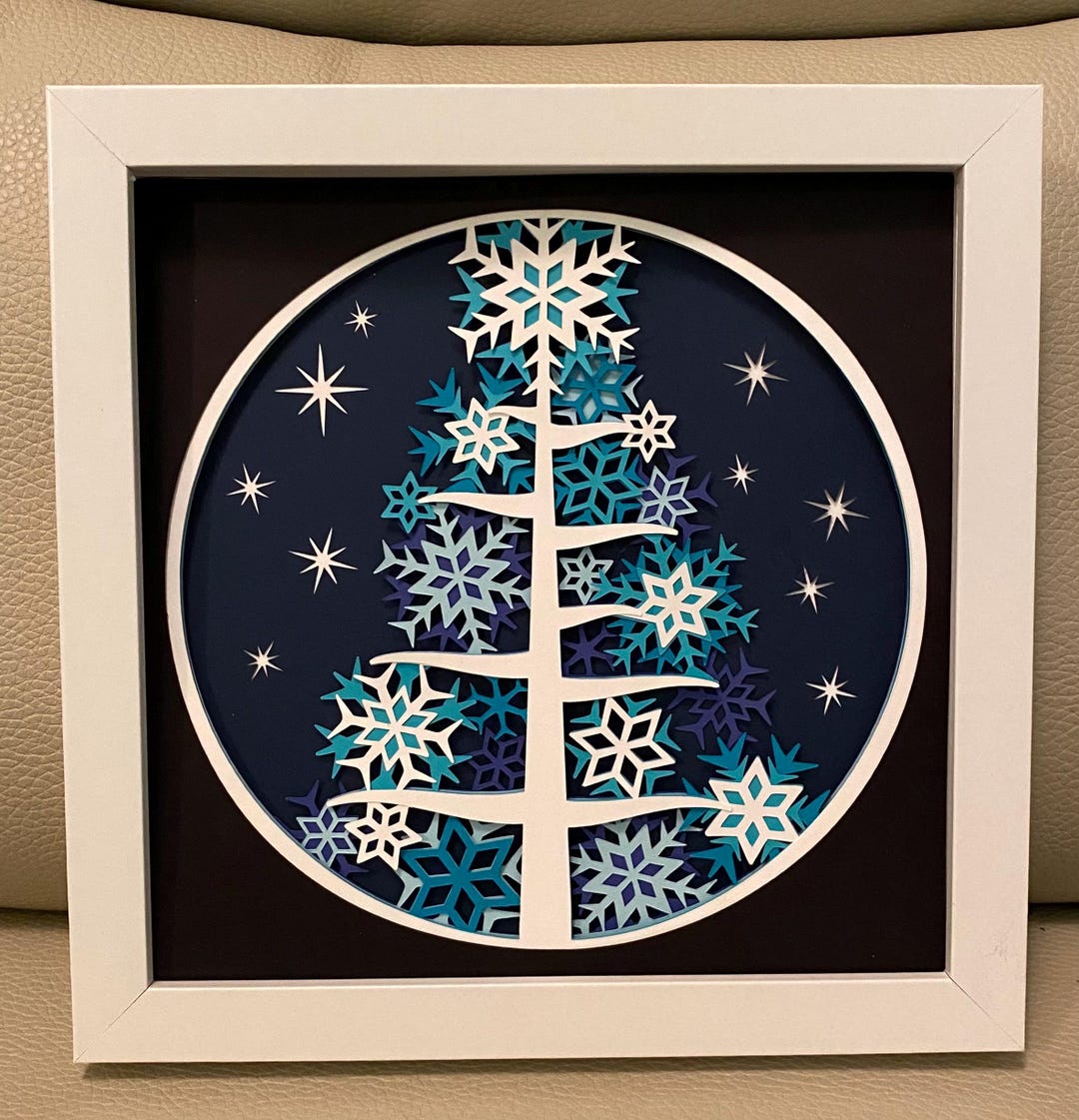 Snow Tree 3D Shadow Box - Etsy