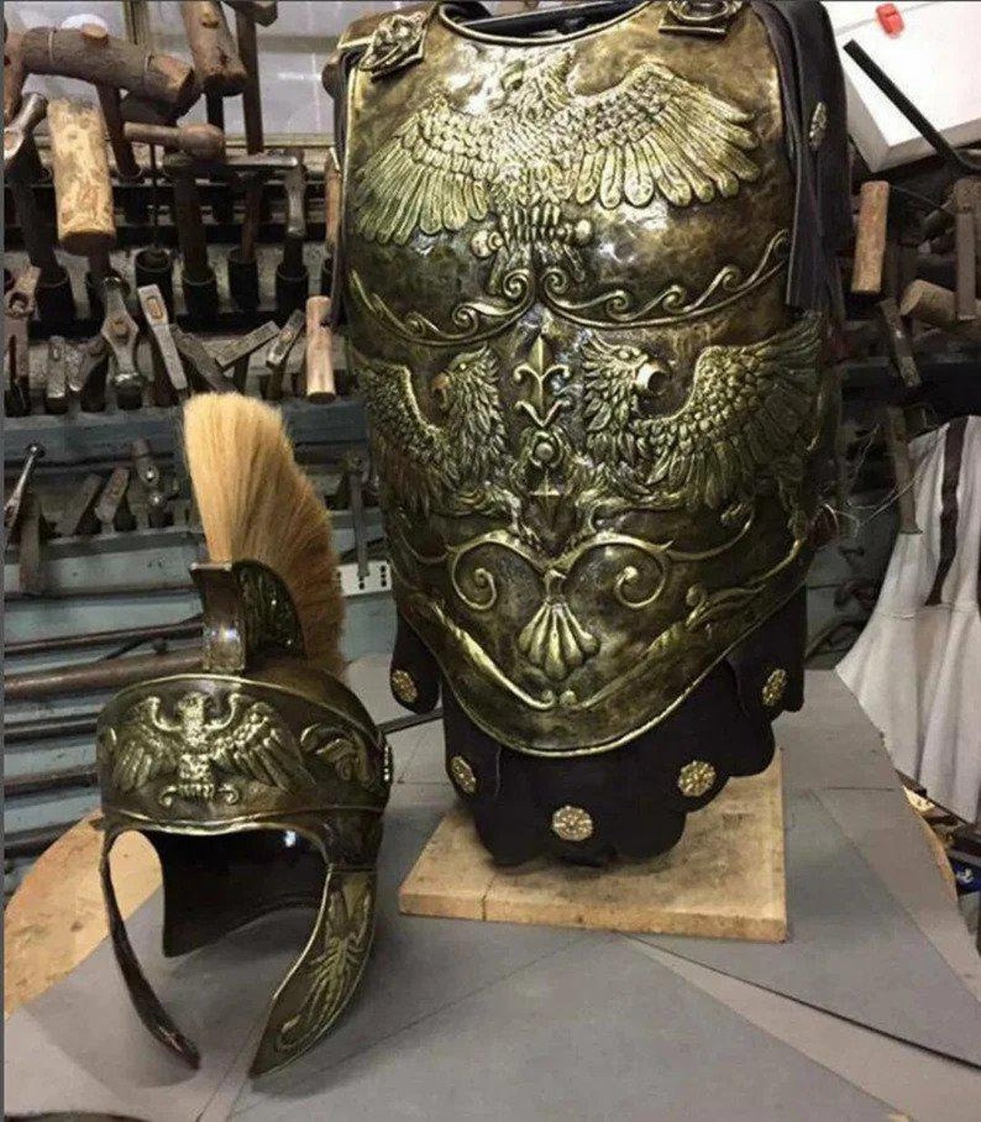 Medieval Pure Brass Roman Chest Armor, Reenactment Cuirass With Roman ...