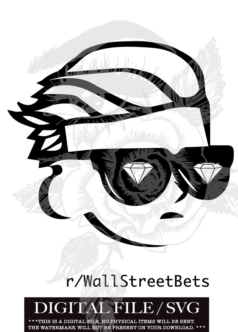 Wallstreetbets Head Logo With Sunglasses and Diamonds! SVG FILE! - Etsy