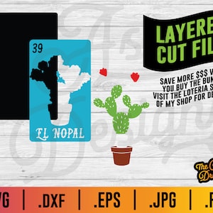 Loteria El Nopal SVG - Layered Loteria Card Svg El Nopal Cactus Svg - Etsy