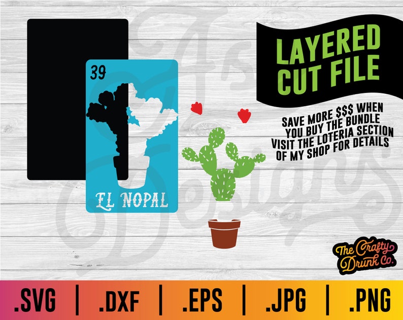 Loteria El Nopal SVG Layered Loteria Card Svg El Nopal - Etsy