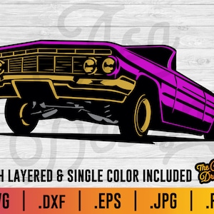 Low Rider Cars SVG - Low Rider Svg, Layered Svg and Single Color - Etsy