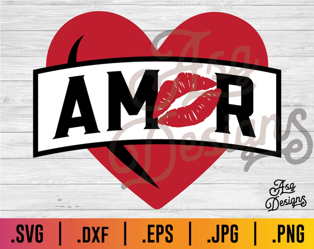 Amor Heart SVG - Spanish Love Valentines SVG - Etsy
