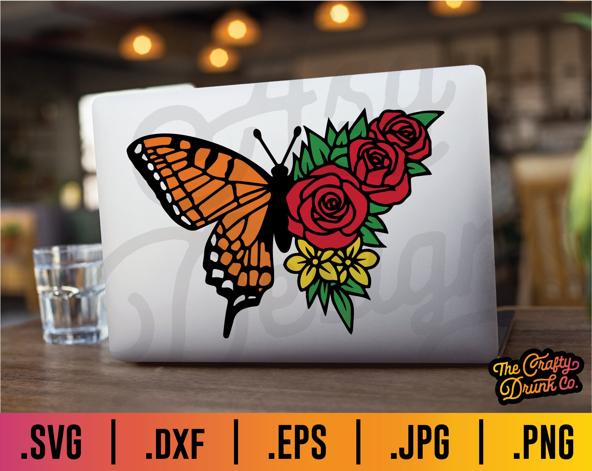 Butterfly Flowers SVG Butterfly svg Roses svg | Etsy