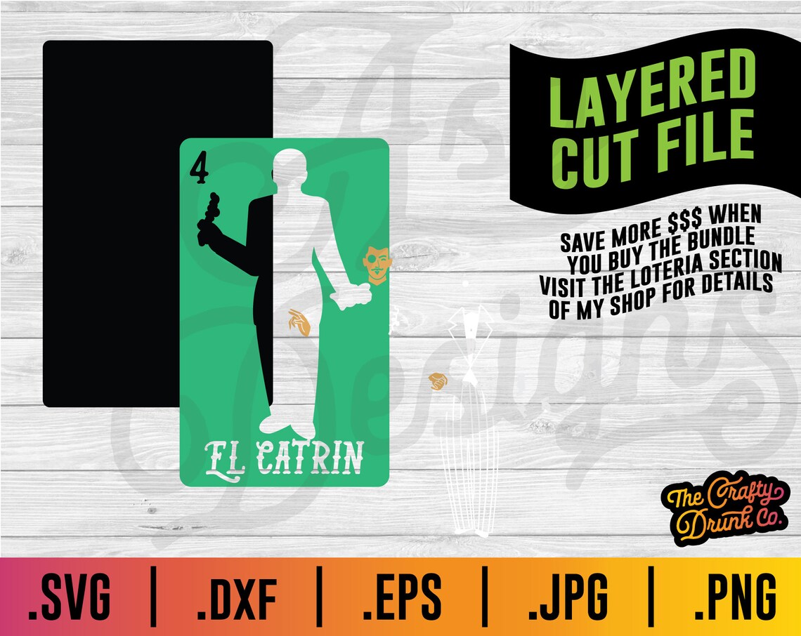 Loteria El Catrin SVG Layered Loteria Card Svg El Catrin Svg - Etsy